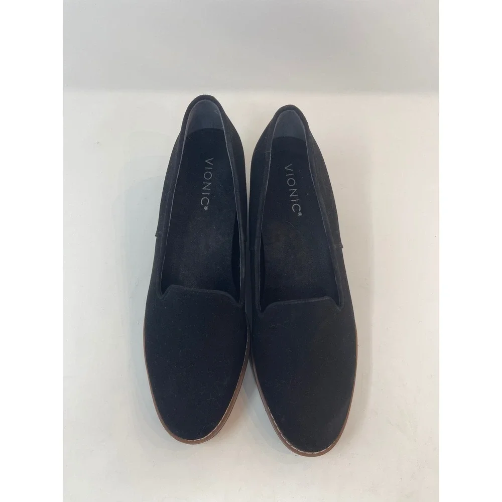 Vionic | Shoes | Vionic Willa Wedge Loafers Womens 9 Black Suede Lug ...